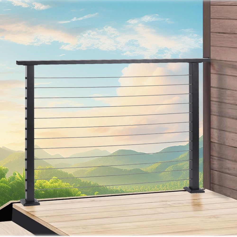 42 Inch Outdoor Cable Railing Complete Kit - Stainless Steel Posts ...