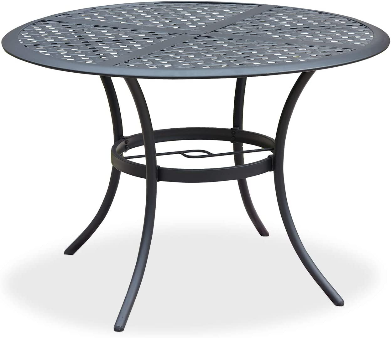 42 Inch Outdoor Dining Table Round Patio Bistro Table Powder-Coated ...