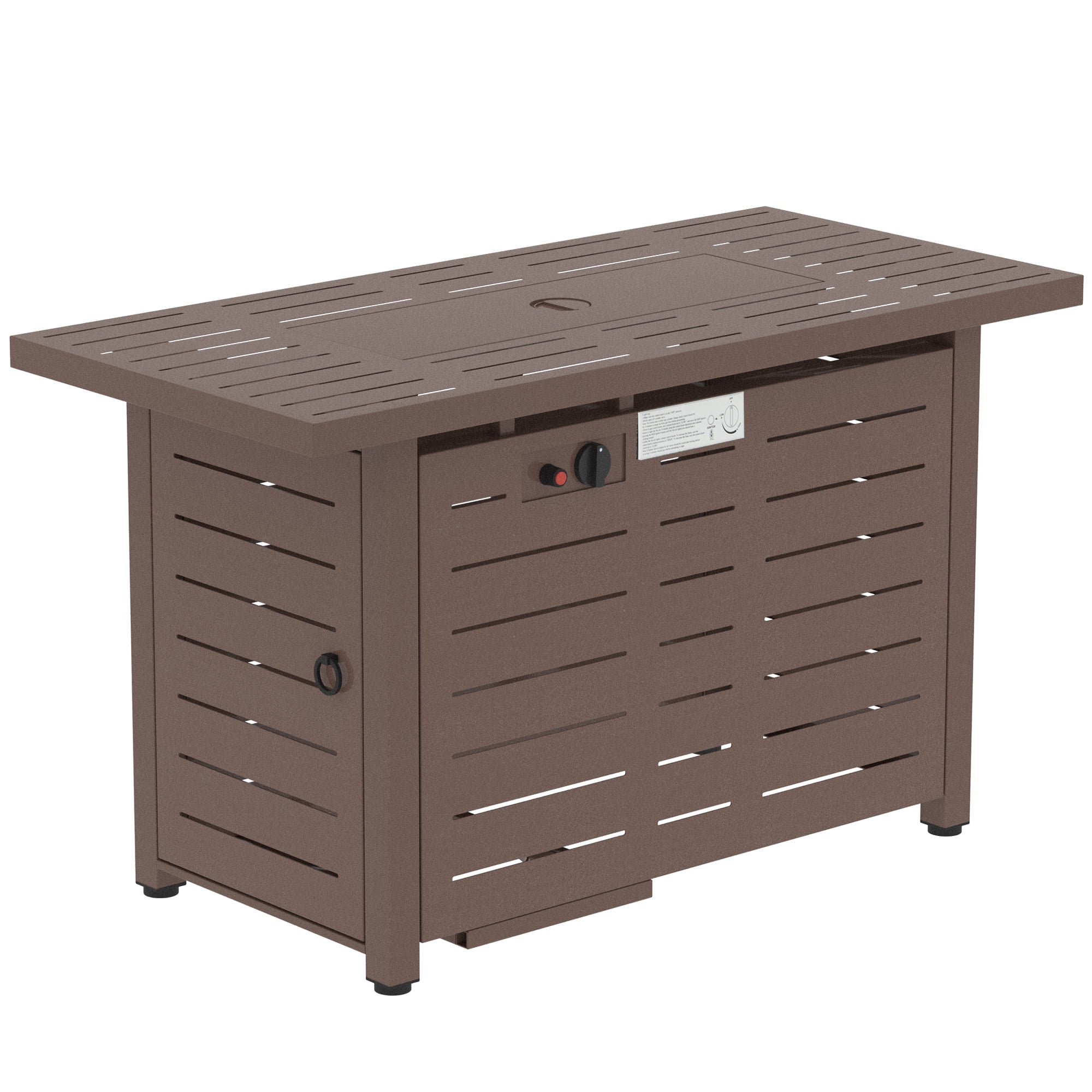 42 Inch Outdoor Propane Gas Fire Pit Table, 50,000 Btu Auto-Ignition ...