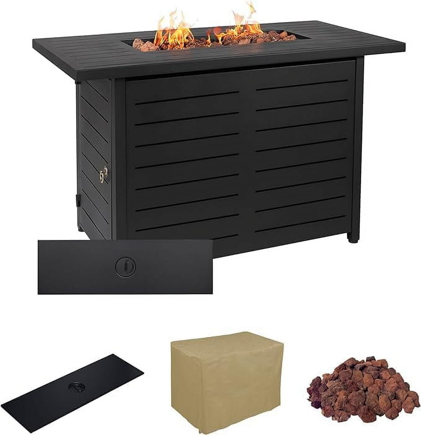 42 Inch Propane Fire Pit Table, 50,000 BTU CSA-Certified Outdoor Gas ...