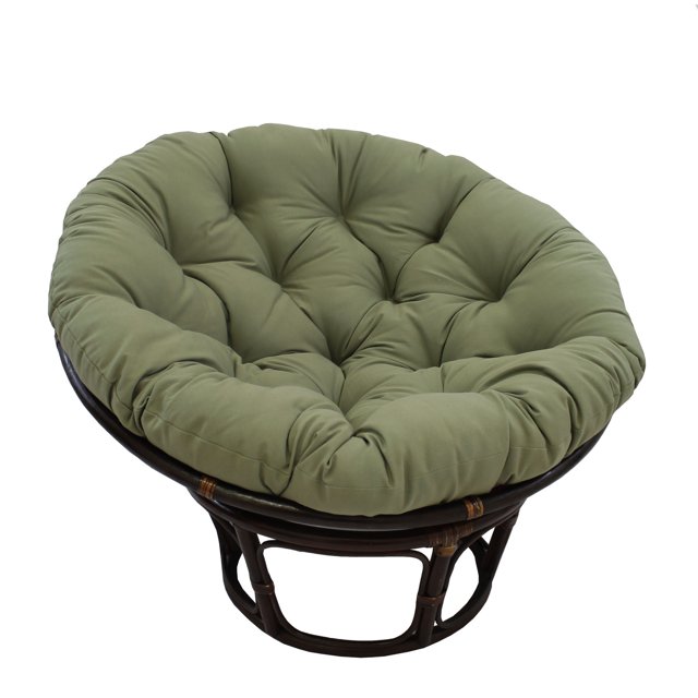 Furniture: 42-Inch Comfortable Rattan Papasan Chair with Plush Solid ...