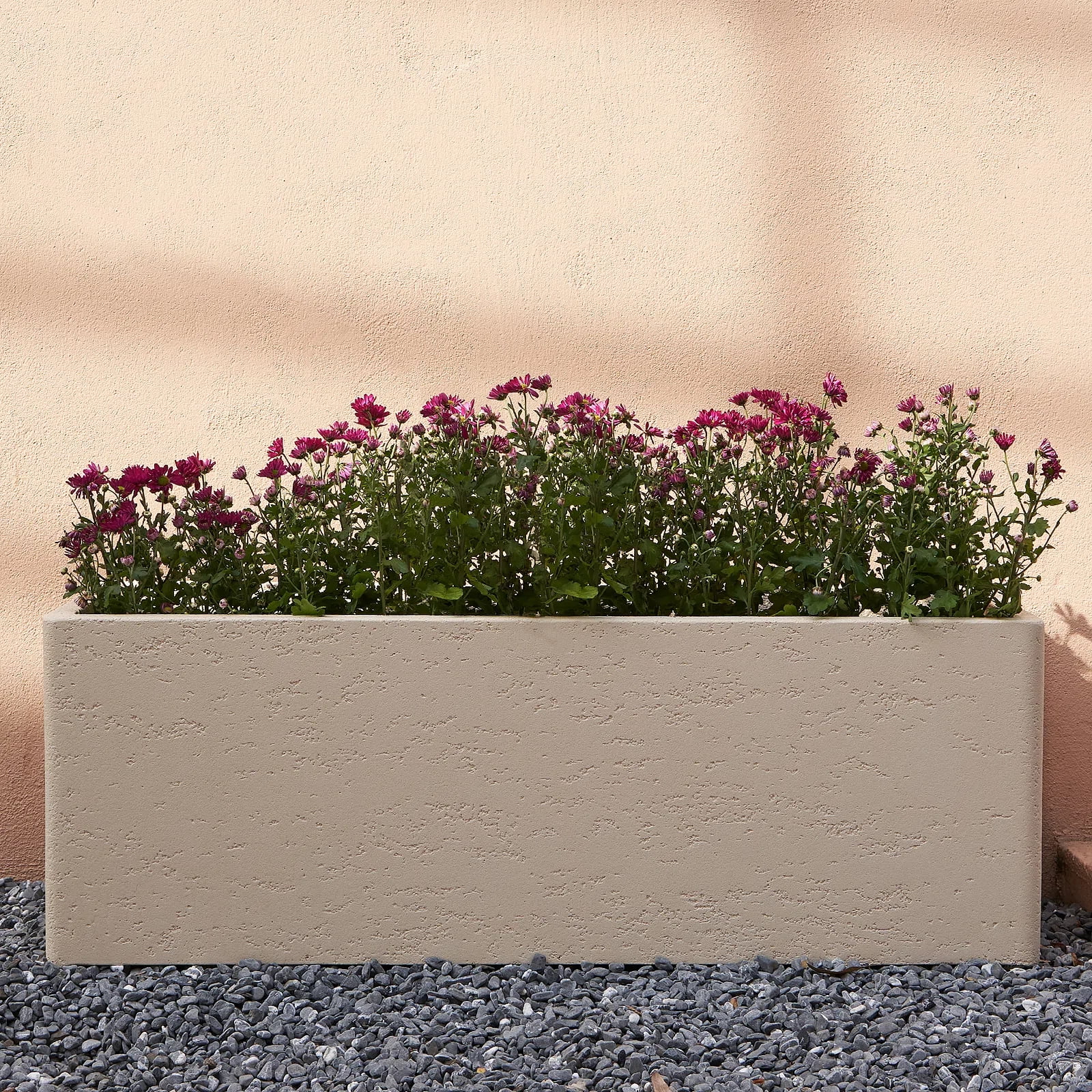 42 Inch Rectangular Concrete Planter,Durable for All-Weather Use with ...