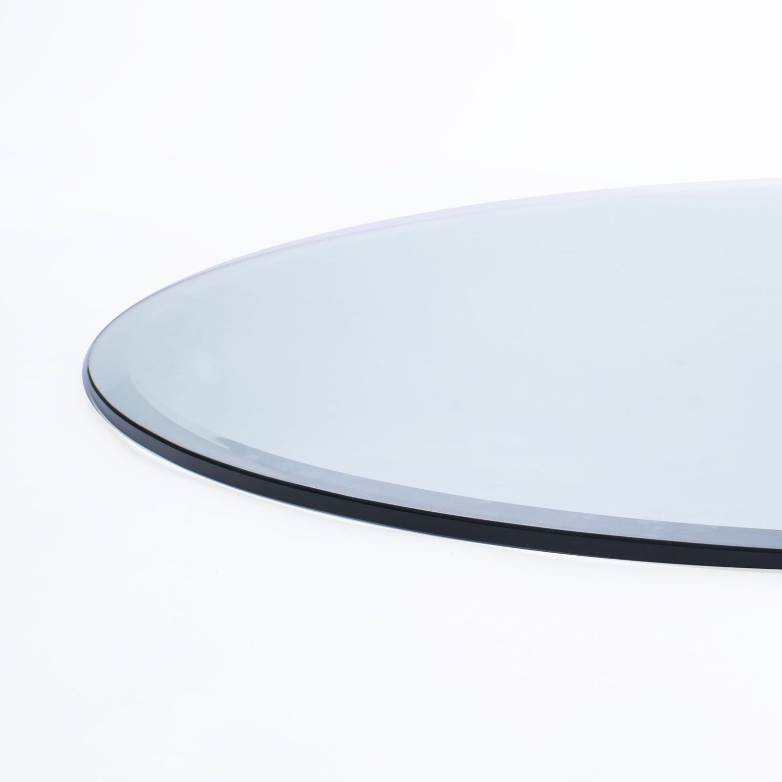 42" Inch Round 1/2" Thick Clear Glass Table Top with beveled Edge and ...