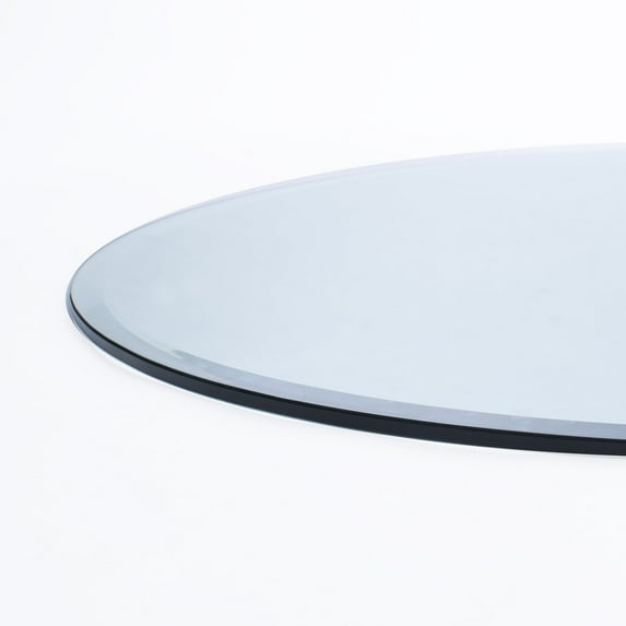 42" Inch Round 1/2" Thick Clear Glass Table Top with beveled Edge and ...