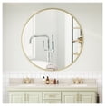 42 Inch Round Wall Mirror - Metal Framed Circular Mirror for Bathroom ...