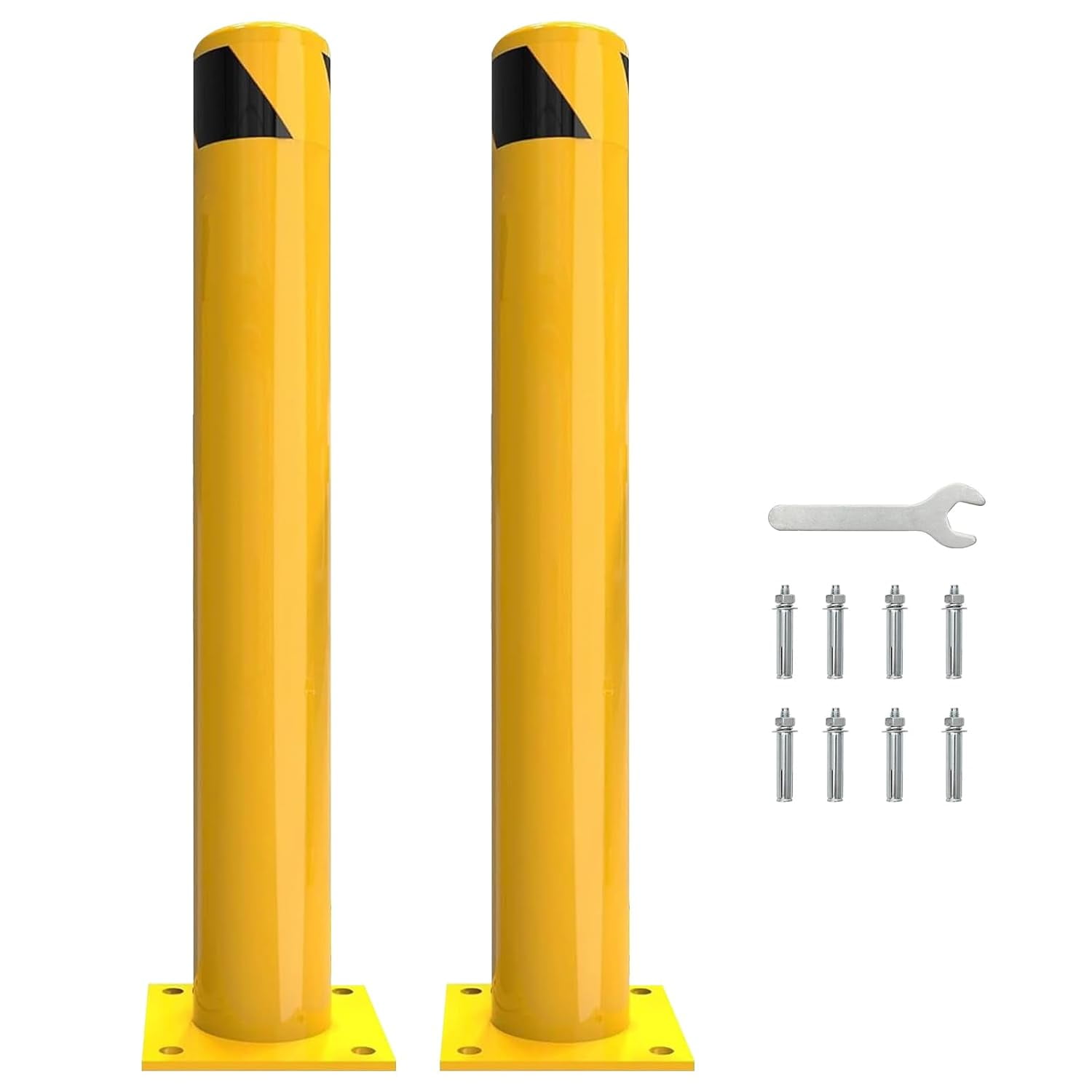 42 Inch Safety Bollard, 4.5 Inch Outer Diameter Safety Barrier Bolts ...