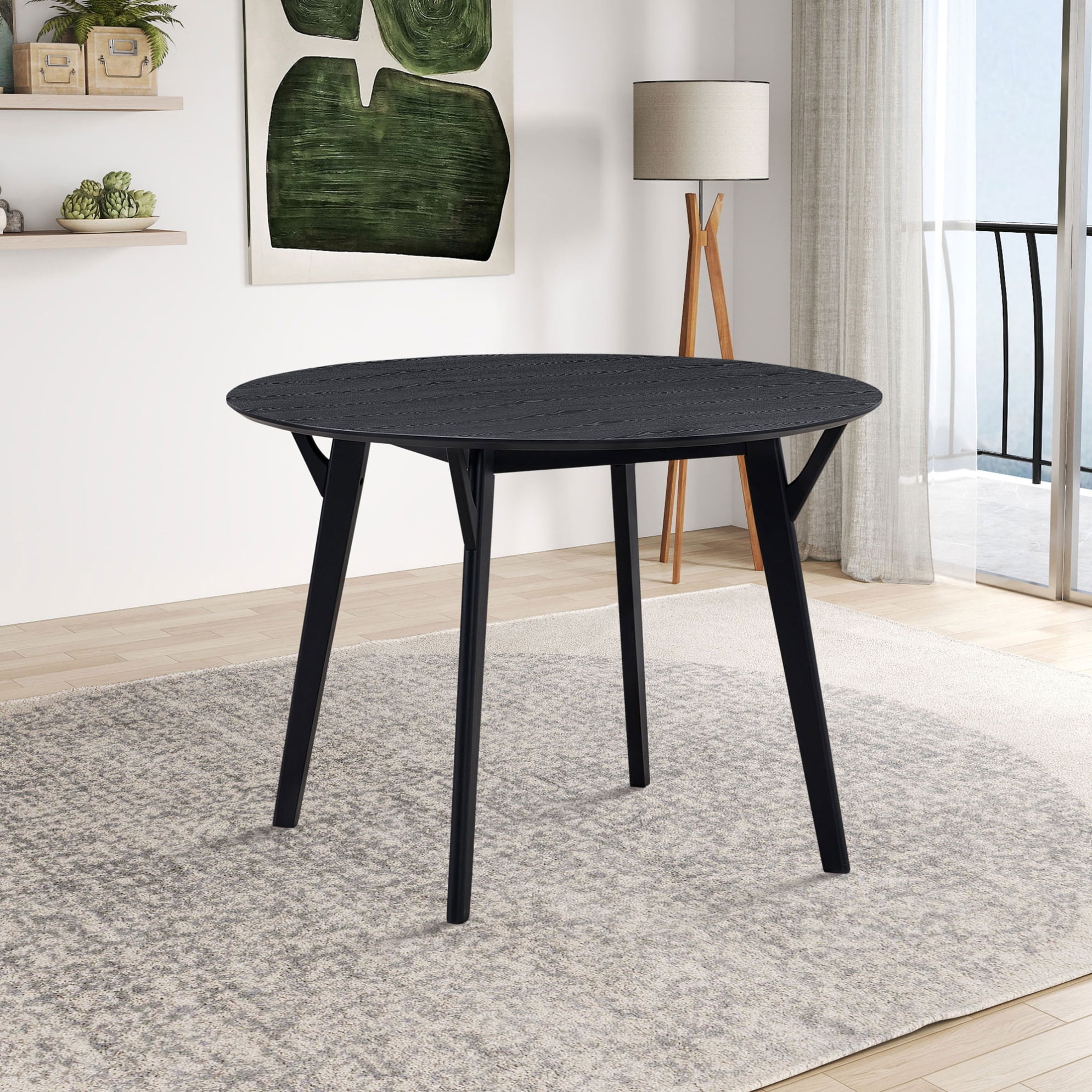42-Inch Space-Saving Round Dining Table, Compact Wooden Table for 4 ...