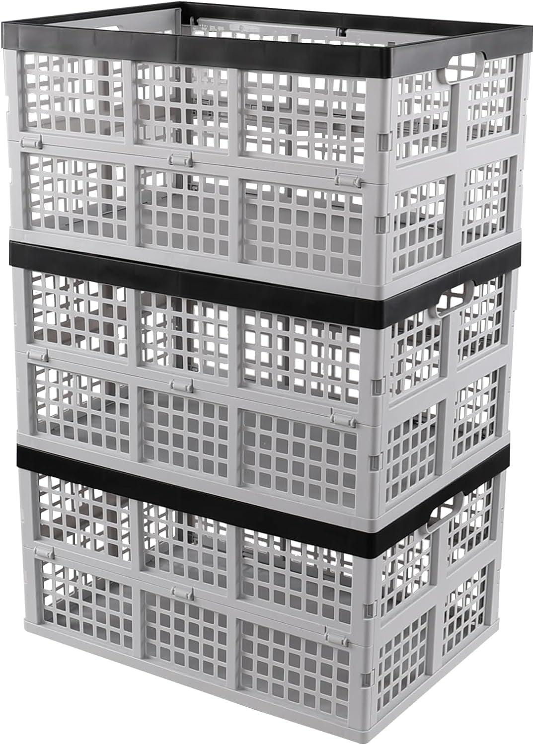 42 L Folding Stackable Storage Crate, PlasticCollapsible Storage Basket, 3 Packs - Walmart.com