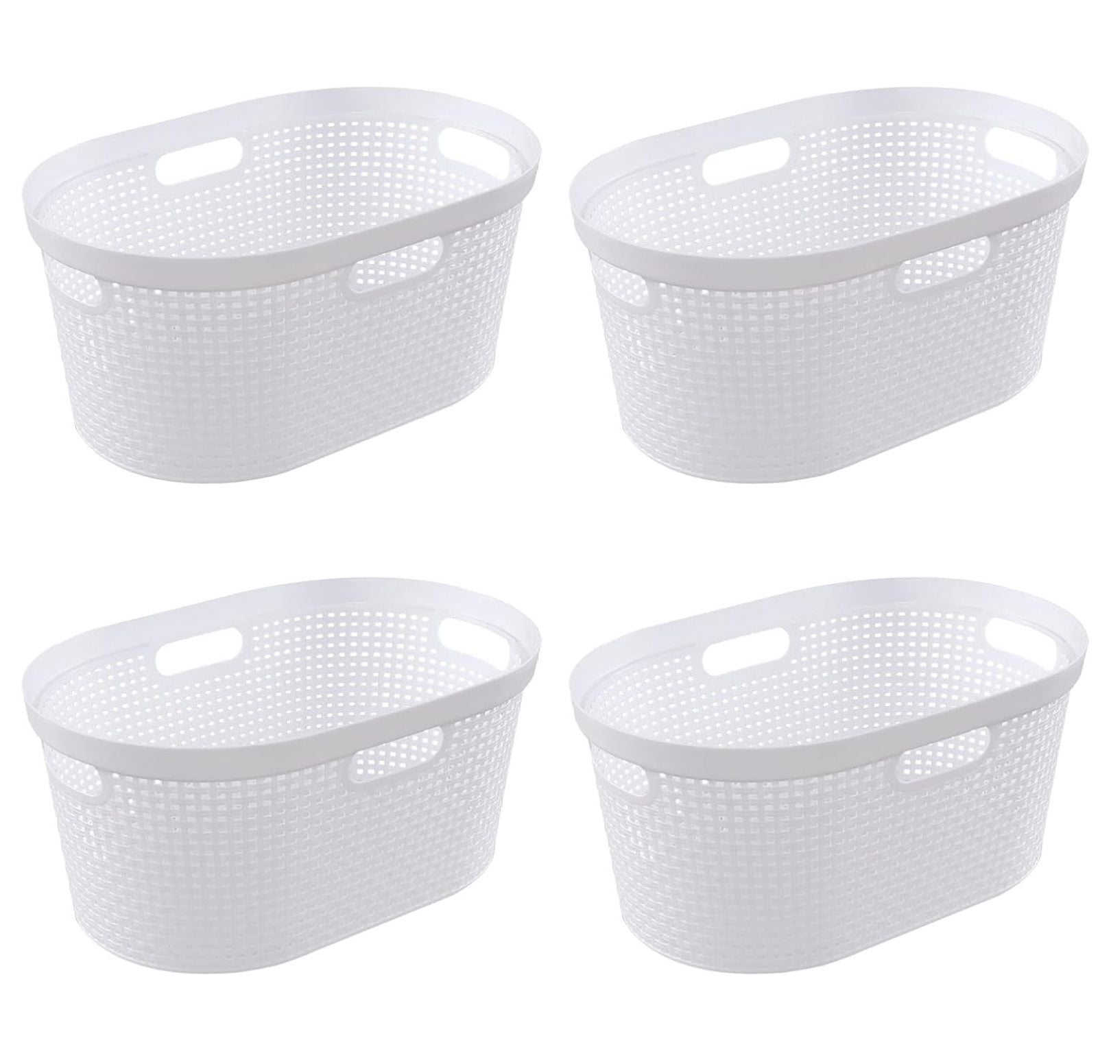 42 L Plastic Laundry Hamper, Plastic Laundry Basket with Cut-Out ...