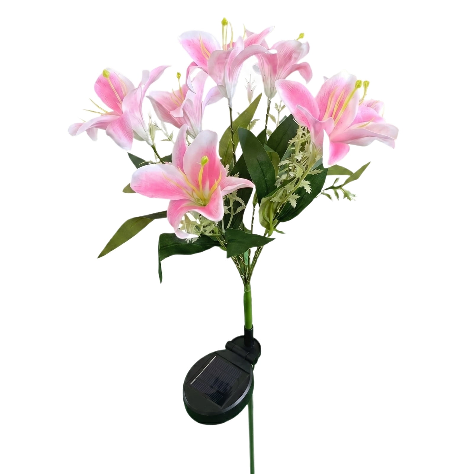 42 LED lights Solar Lily Flower Garden Stake Light Outdoor Waterproof ...