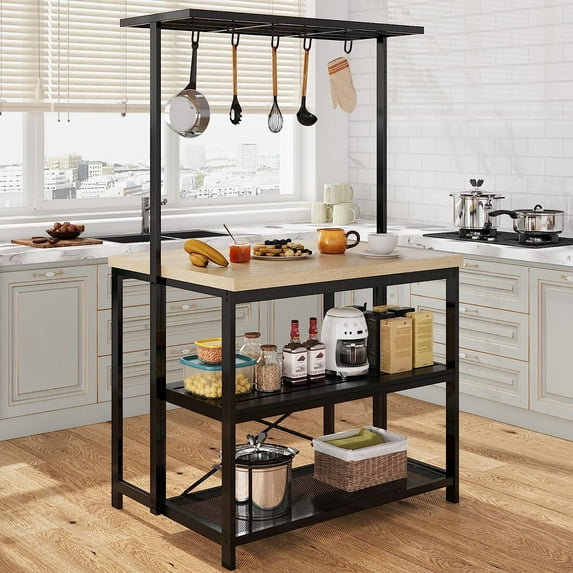 42" Large Kitchen Island Table Bakers Rack 3 Tier Microwave Oven Stand ...