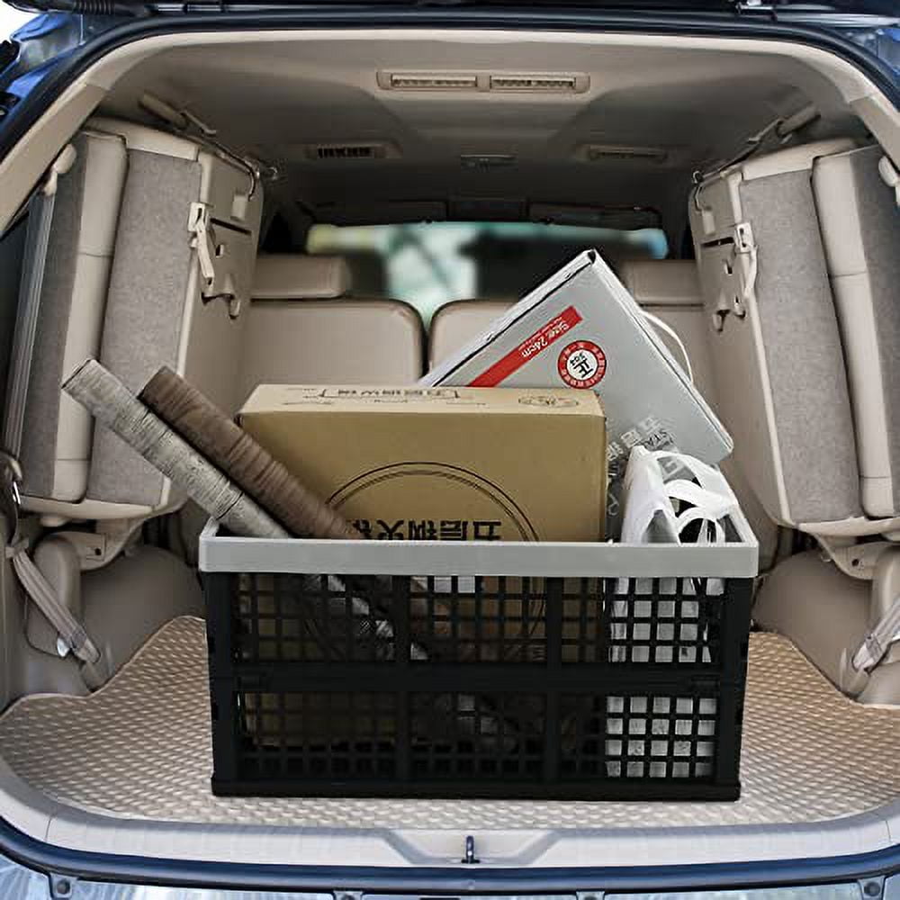 Sandmovie 42 Liter Folding Crates Storage, Plastic Stackable ...