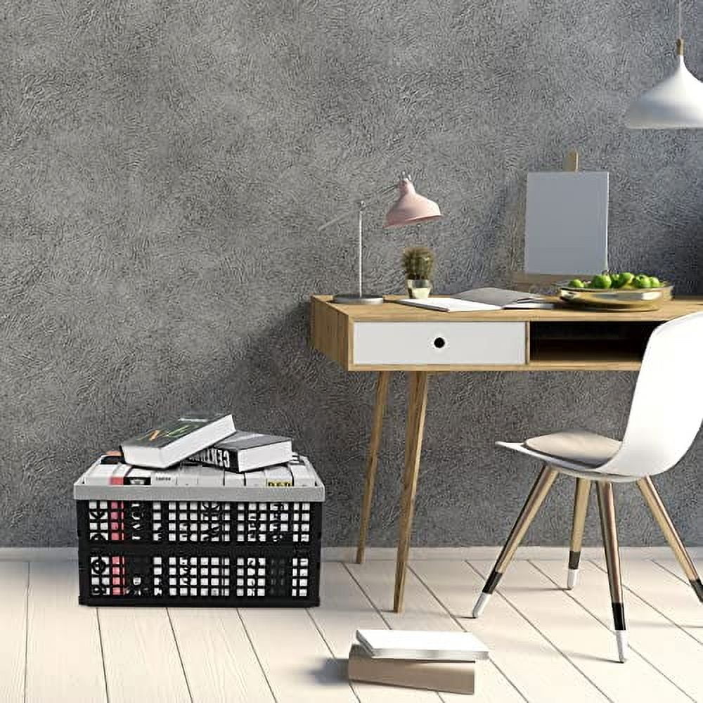 42 Liter Large Stackable Plastic Crate, Collapsible Storage Crate, 2 ...