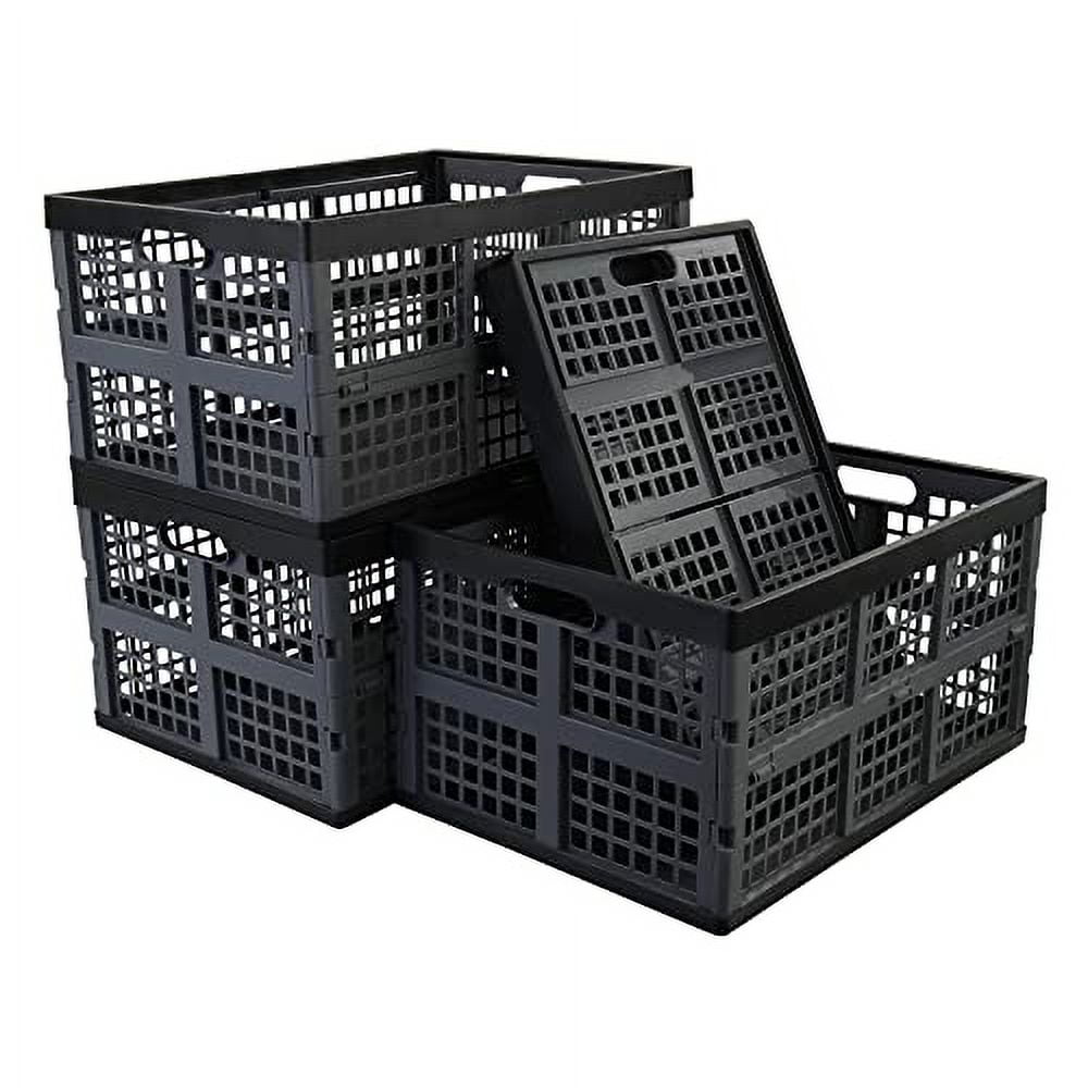 42 Liters Collapsible Storage Crate Plastic Folding Crates 4 Packs
