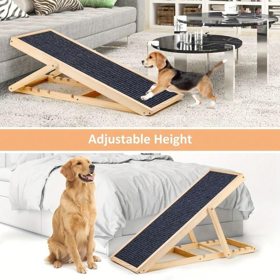 42" Long Adjustable Pet Ramp For Small And Older Animals - Upgraded ...