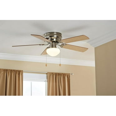 Mainstays 44" Satin Nickel Hugger Ceiling Fan, 5-Blade - Walmart.com