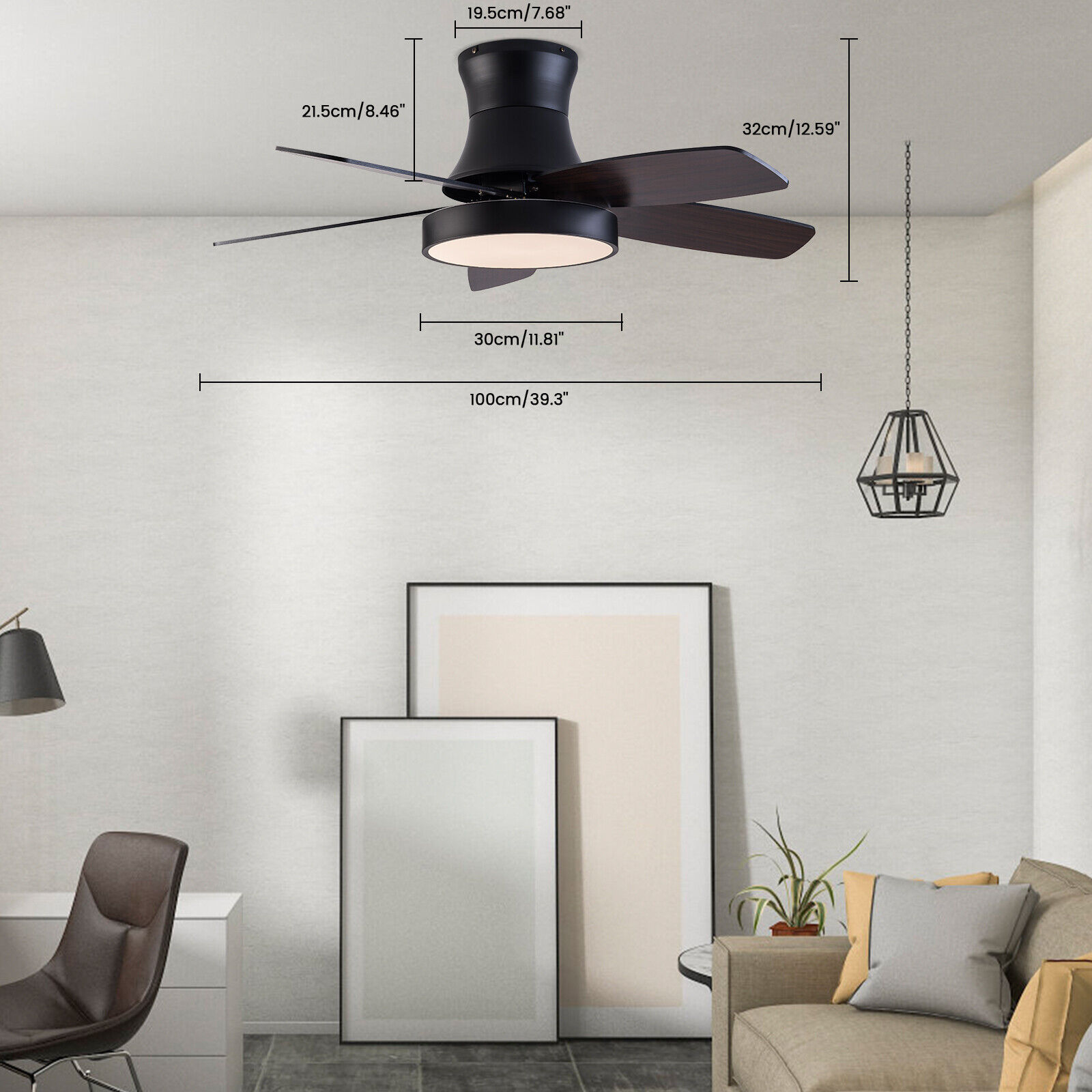42" Modern Ceiling Fan Light 6 Speed Timing with Remote Control ...