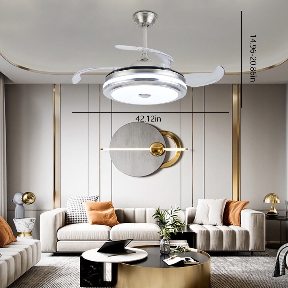42'' Modern Ceiling Fan Light with LED Integration Three-Color Light ...