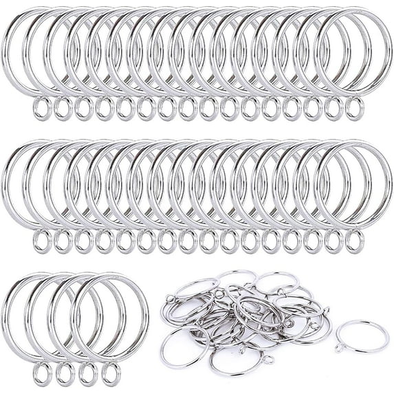 42 PCS 38mm Inner Diameter Curtain Rings, Metal Curtain Drape Sliding ...