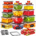 42 PCS Food Storage Containers with Lids - BPA-Free Plastic Meal Prep ...