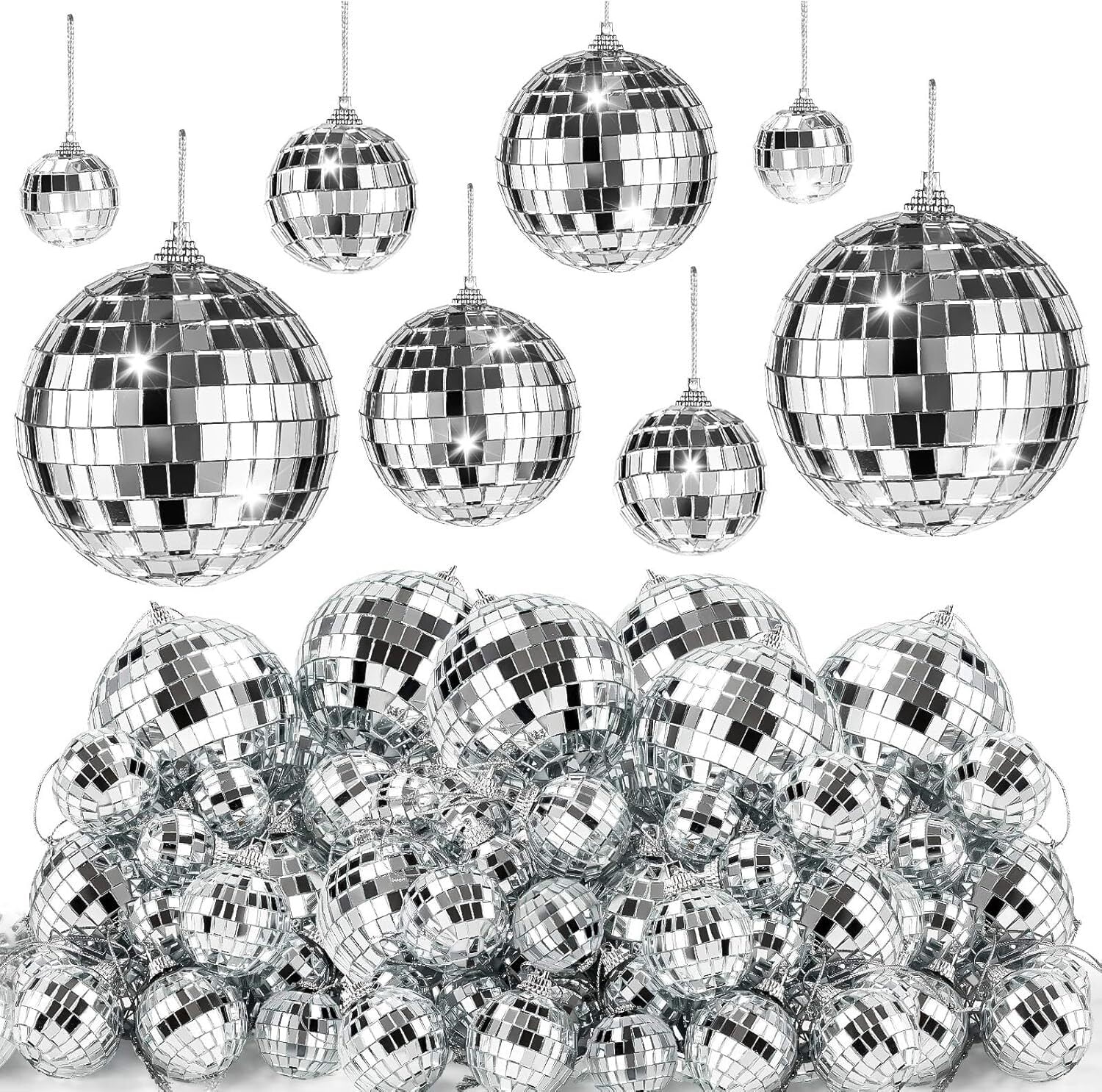 42 Pack Disco Ball Hanging Disco Ball Small Disco Ball Mirror Disco ...