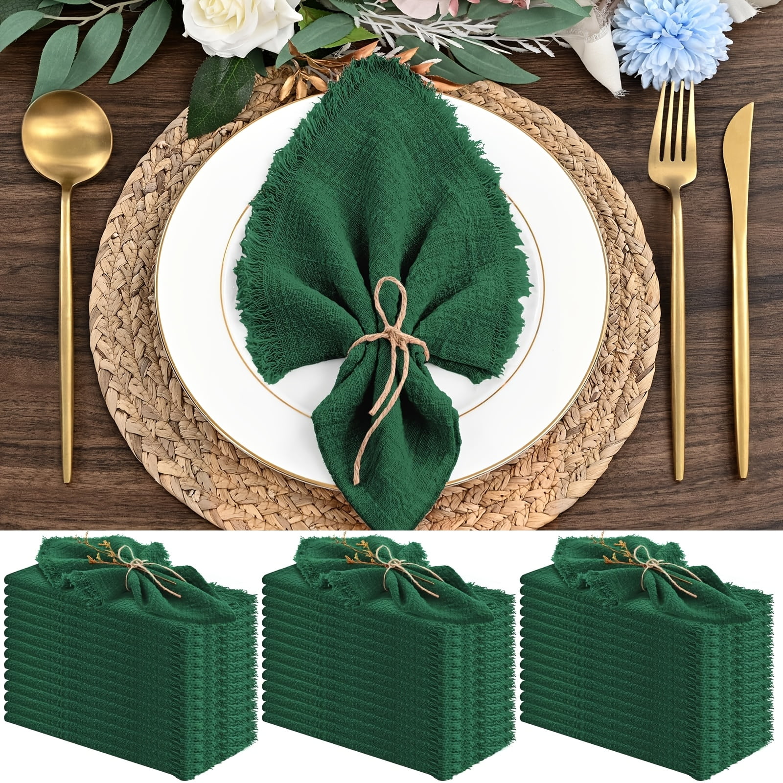 [42 Pack Polyester Napkins] 42 Pack Handmade Polyester Cloth Napkins ...