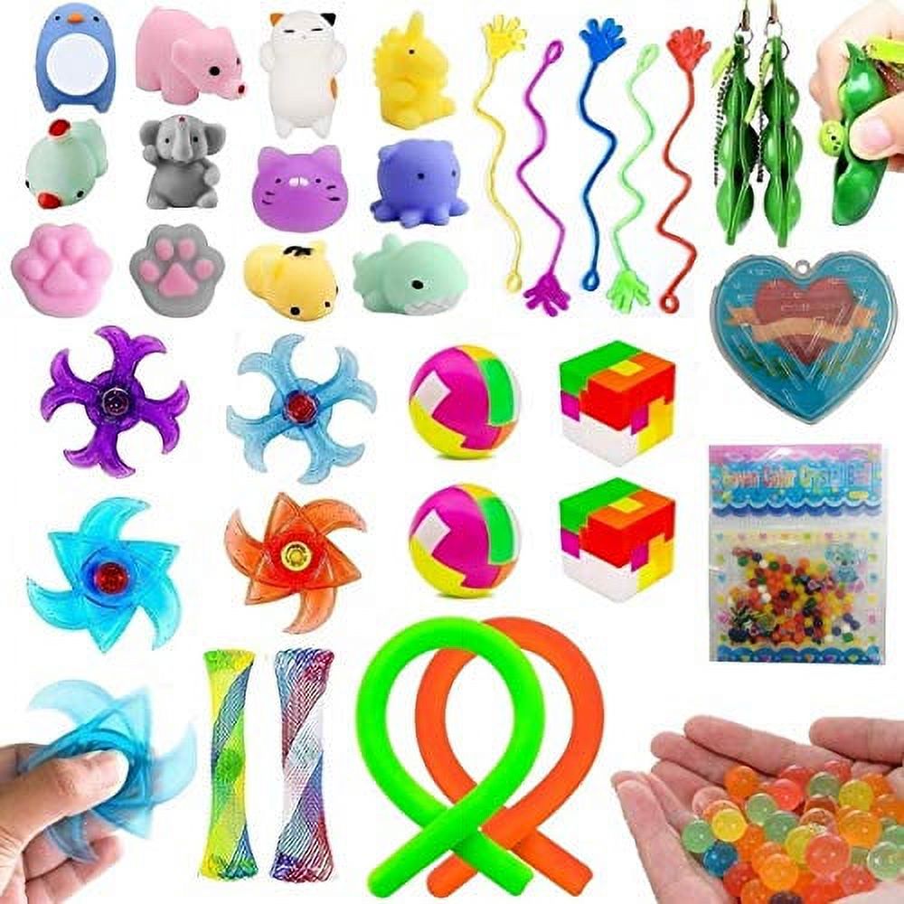 42 Pack Sensory Fidget Toys Set For Adhd Autism Stress Anxiety, Birthday Party Favors Prizes Box ...