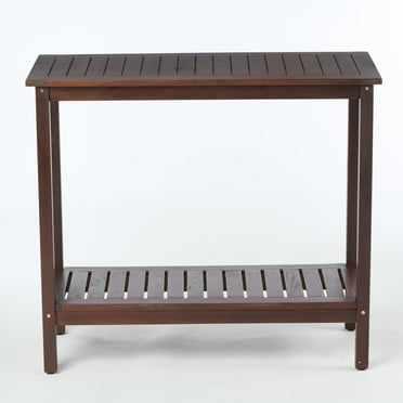 Dextrus 48in 2-Shelf Indoor Outdoor Wooden Console Table ...