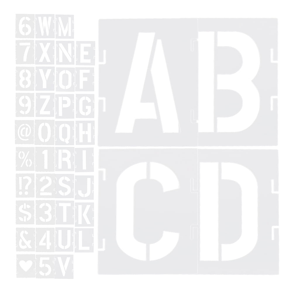 42 Pcs Alphanumeric Template Large Letter Stencils White The Pet ...