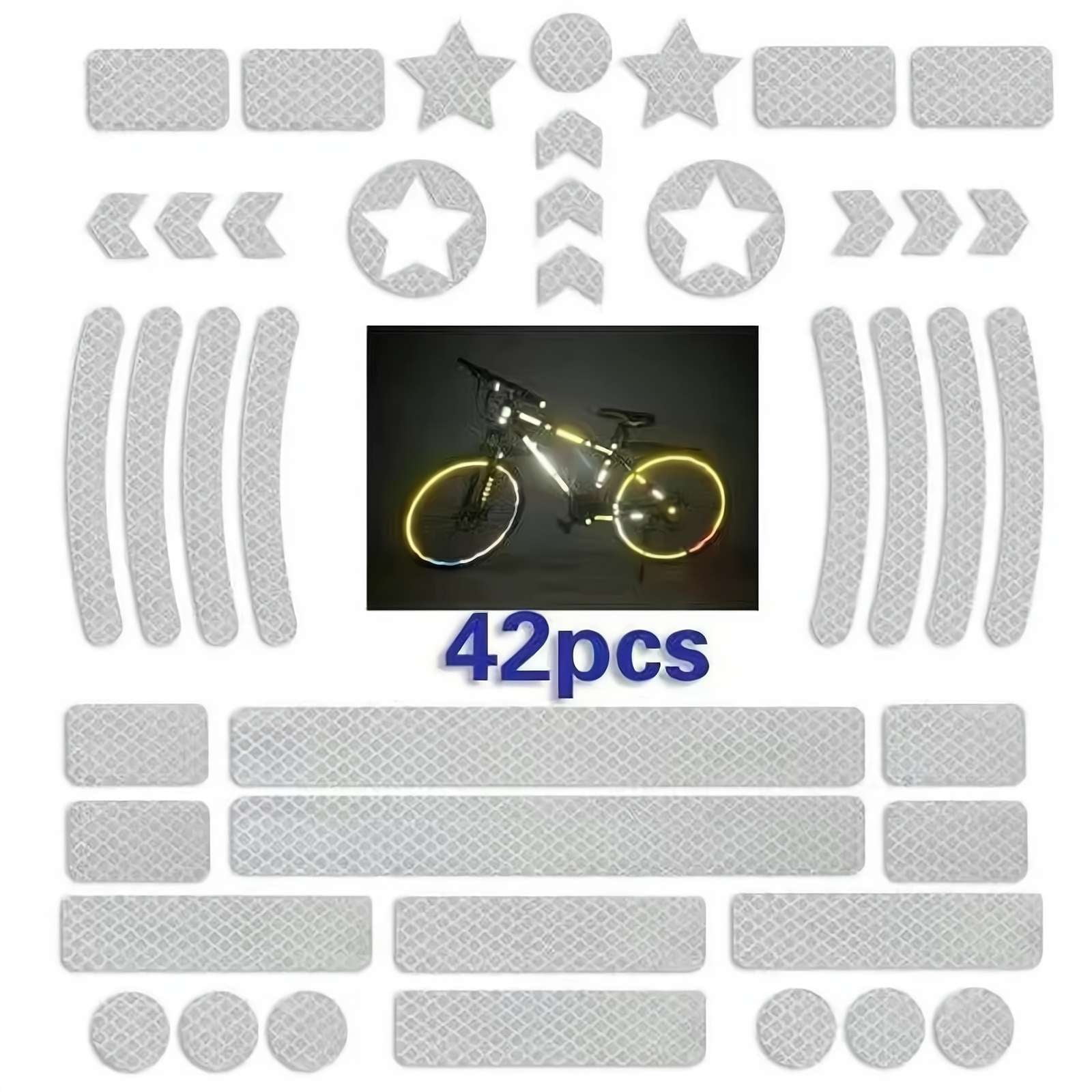 42 Pcs Decals, Reflective Stickers for Bike & Helmet – Waterproof ...