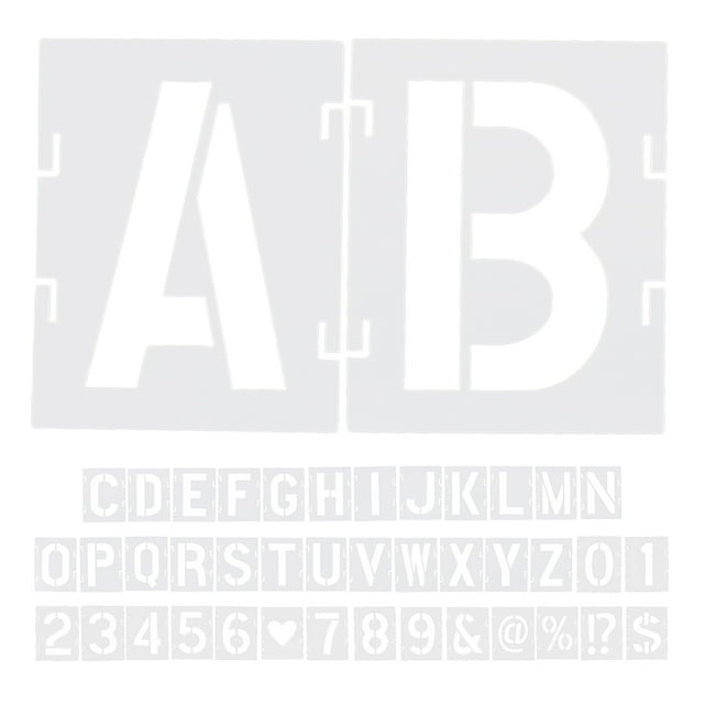 42 Pcs Large Letter Stencils Painting Template Plastic Alphanumeric ...
