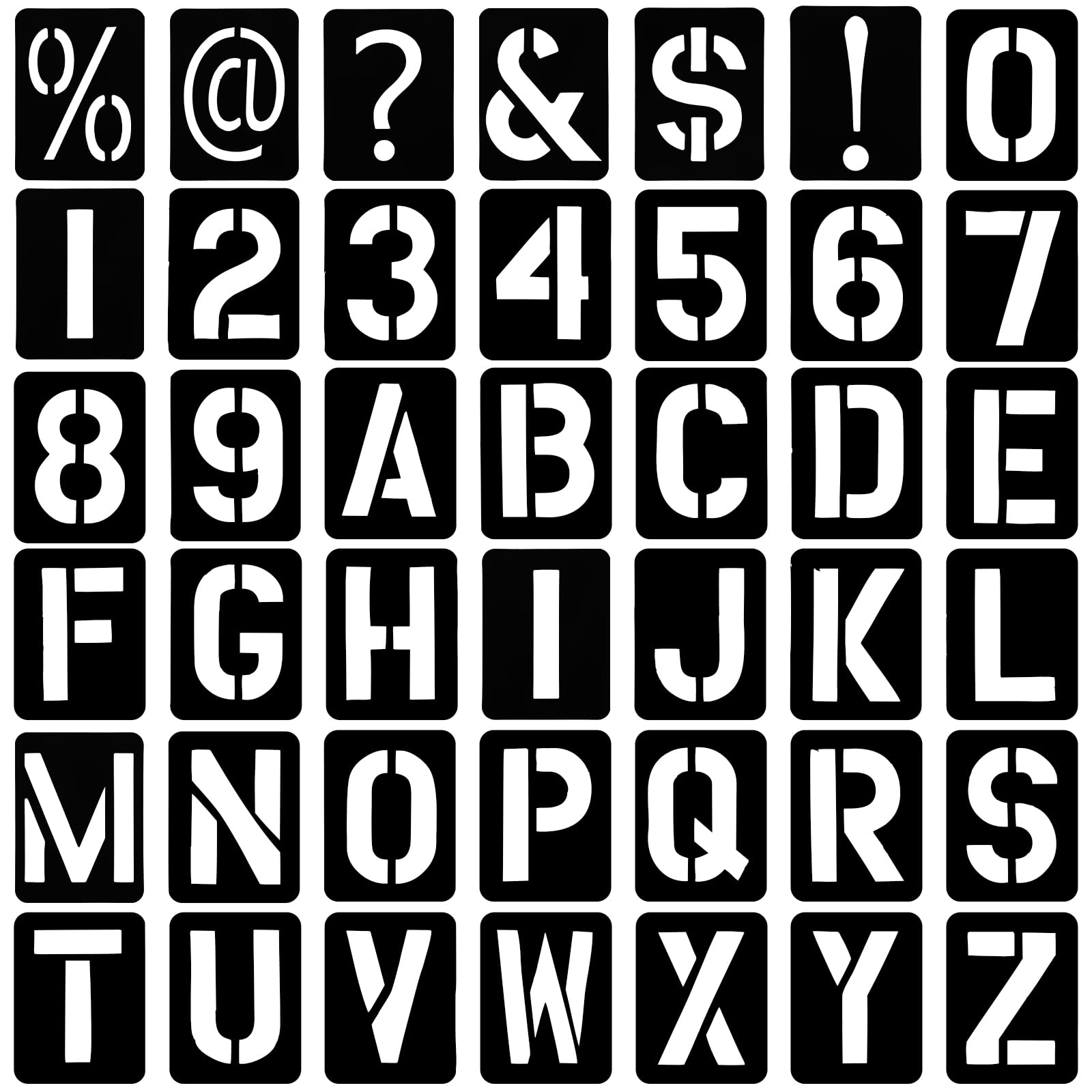 42 Pcs Letter Stencils 3 in Numbers Craft Stencils Reusable Alphabet ...