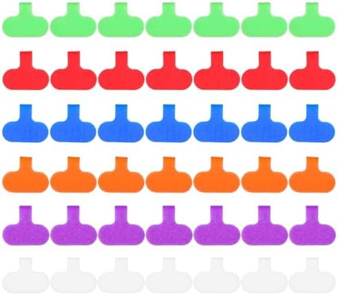 42 Pcs Multicolor Cord Labels Write On Cable Tags Nylon Writable Oval ...