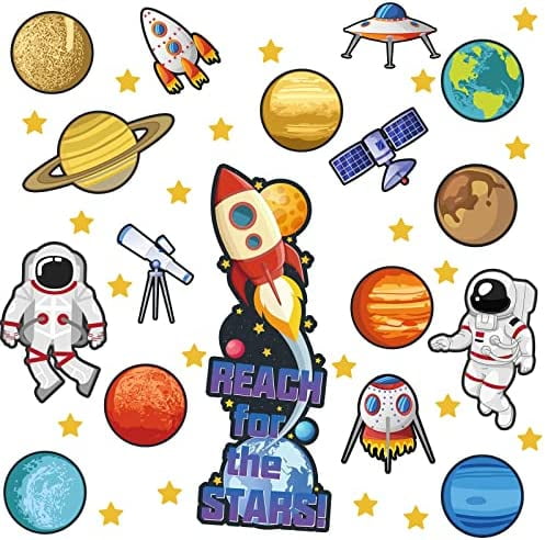 42 Pcs Outer Space Bulletin Board Decoration Set Solar System Astronaut ...