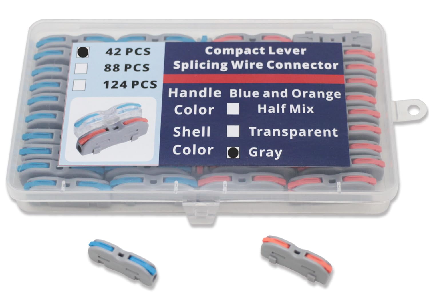 42 Pcs Quick Connect Electrical Splicing Kit, 1 in 1 Out 28-12 AWG ...