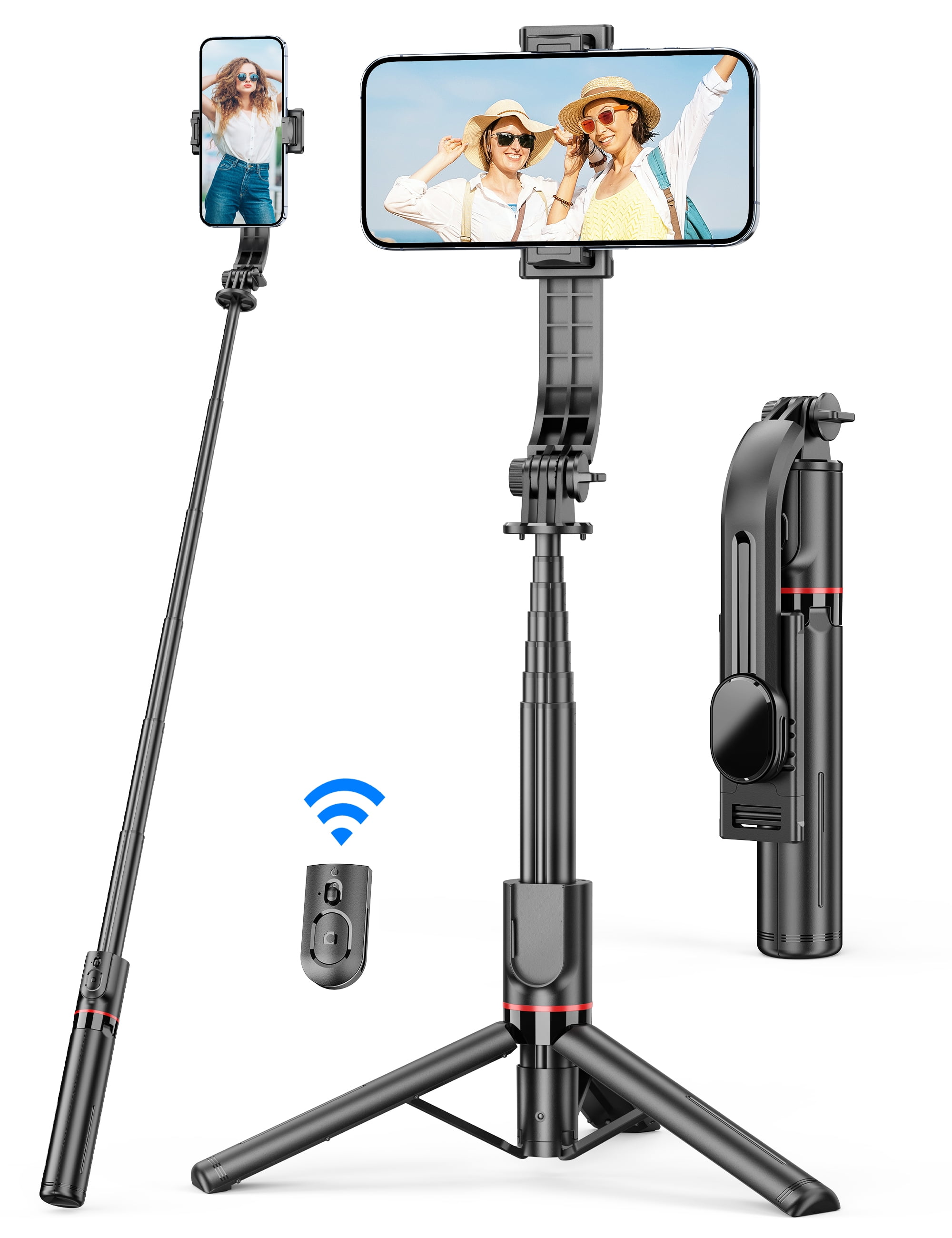 42" Phone Tripod & Selfie Stick, Portable Travel Tripod Stand with ...