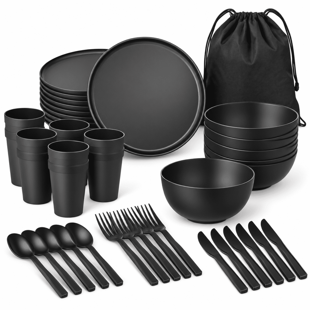 42 Piece Dinnerware Set For 6 Unbreakable Plates And Sets - Walmart.com