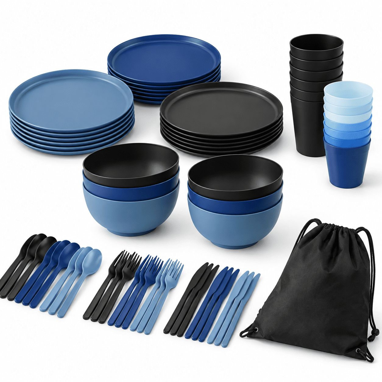 42 Piece Dinnerware Set For 6 Unbreakable Plates And Sets - Walmart.com