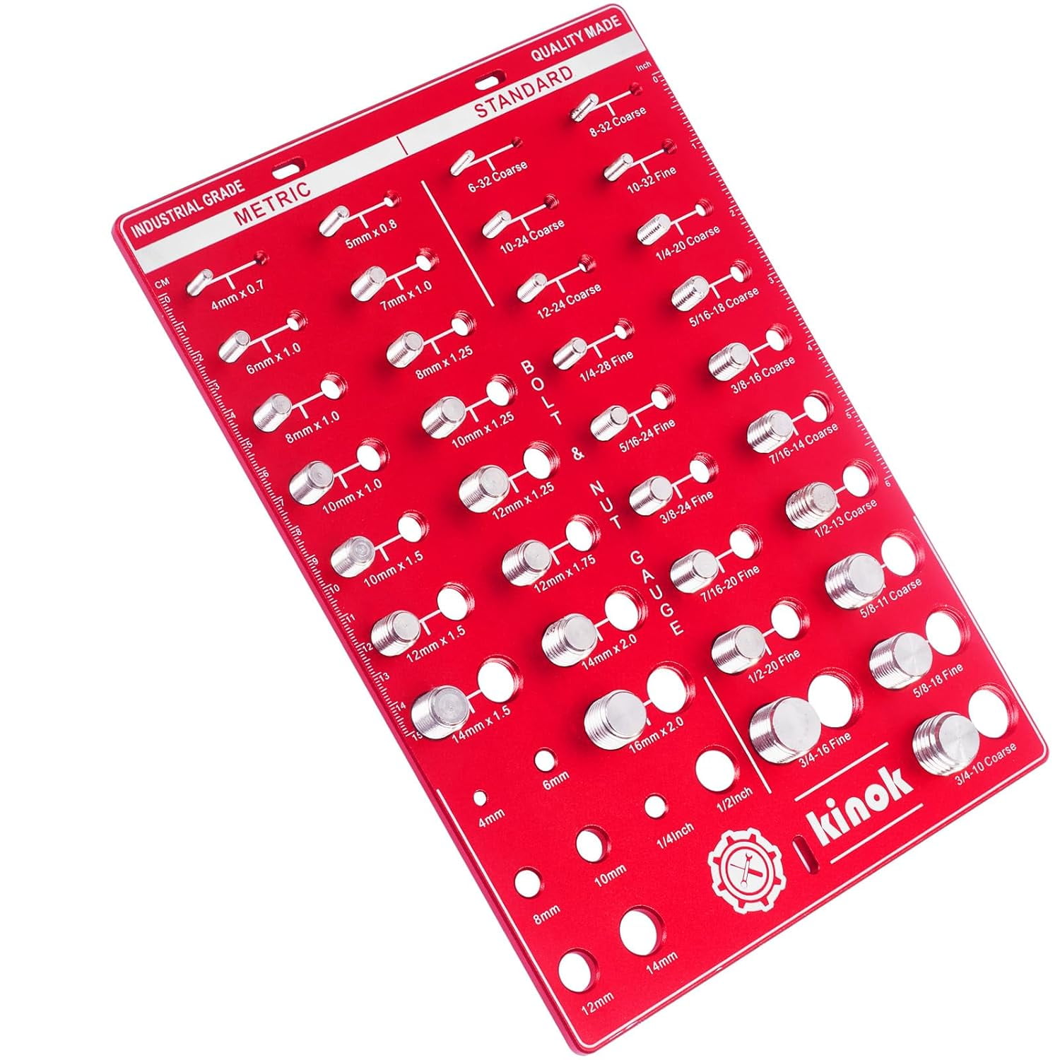 42 Piece Nut and Bolt Thread Checker, Bolt Size and Thread Gauge with ...