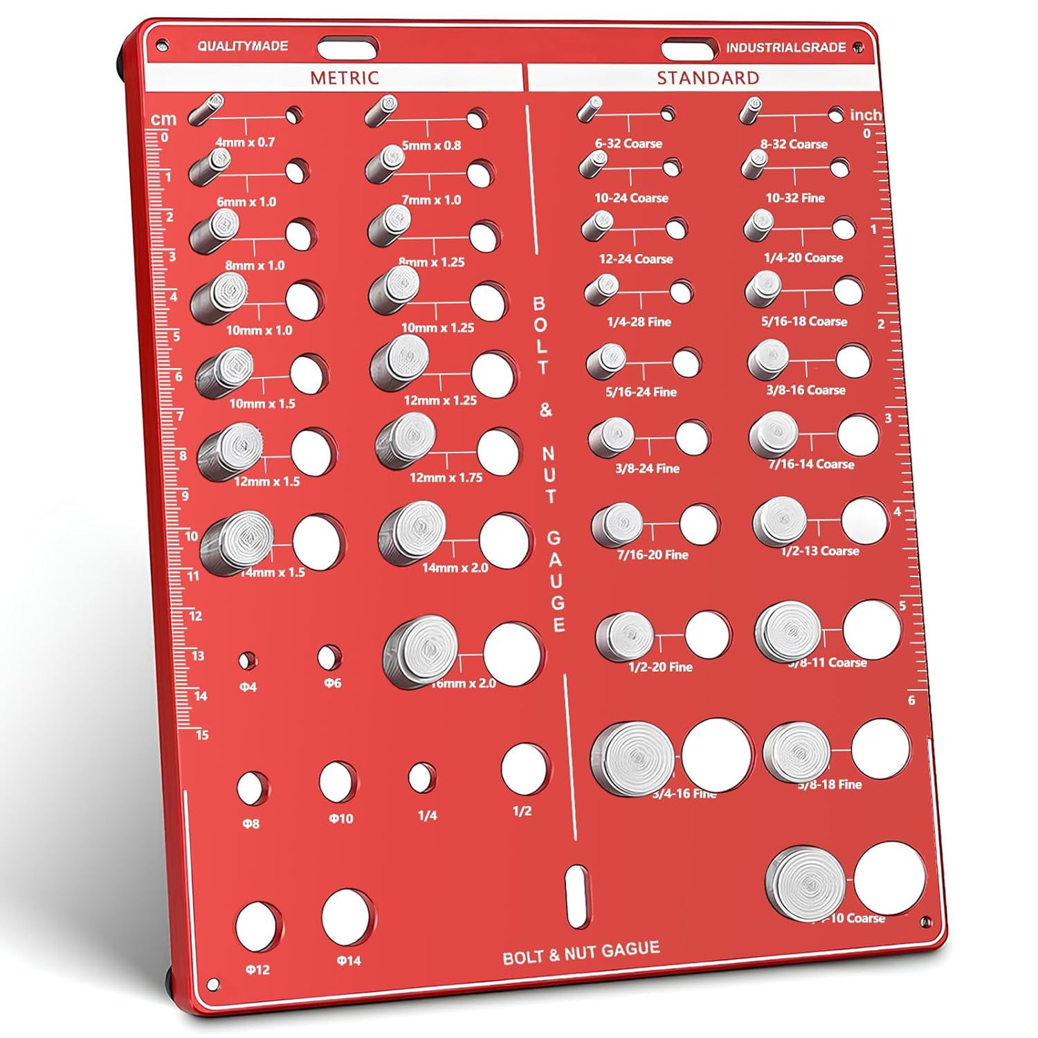 42 Piece Nut and Bolt Thread Checker, Bolt Size and Thread Gauge, Screw ...