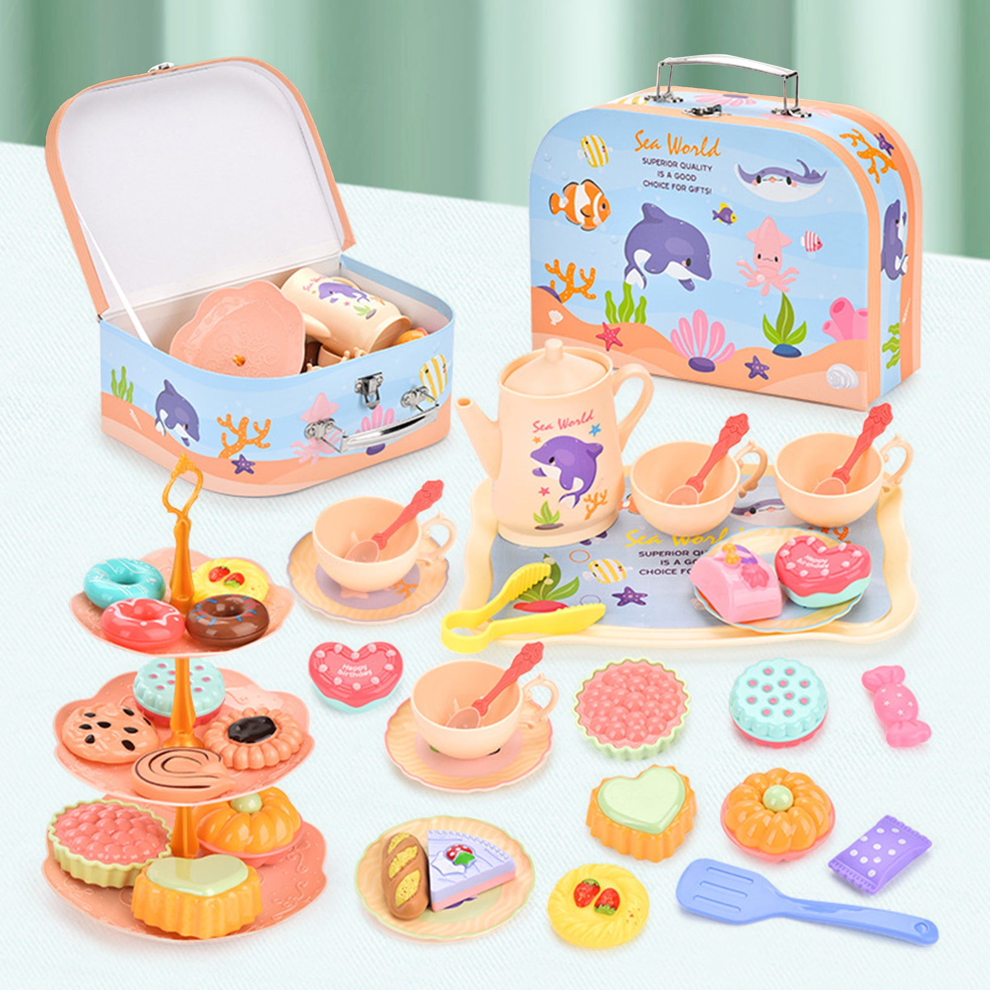 42-Piece Princess Afternoon Tea Party Set with Realistic Desserts ...
