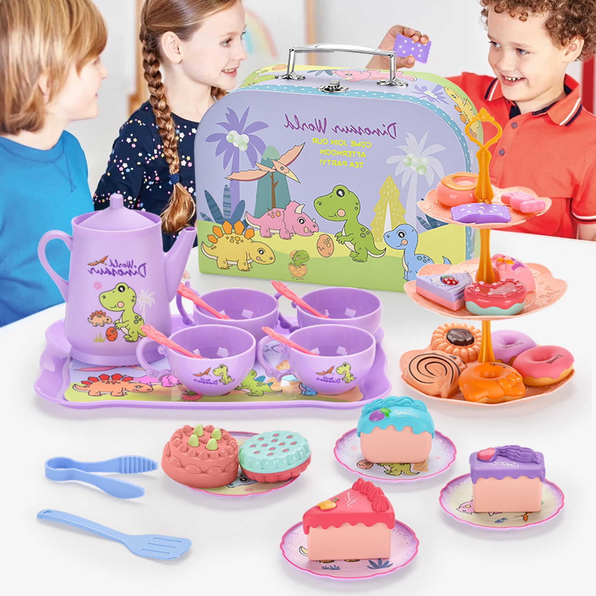 42-Piece Princess Tea Party Set with Desserts and Kitchen Toys - Role ...