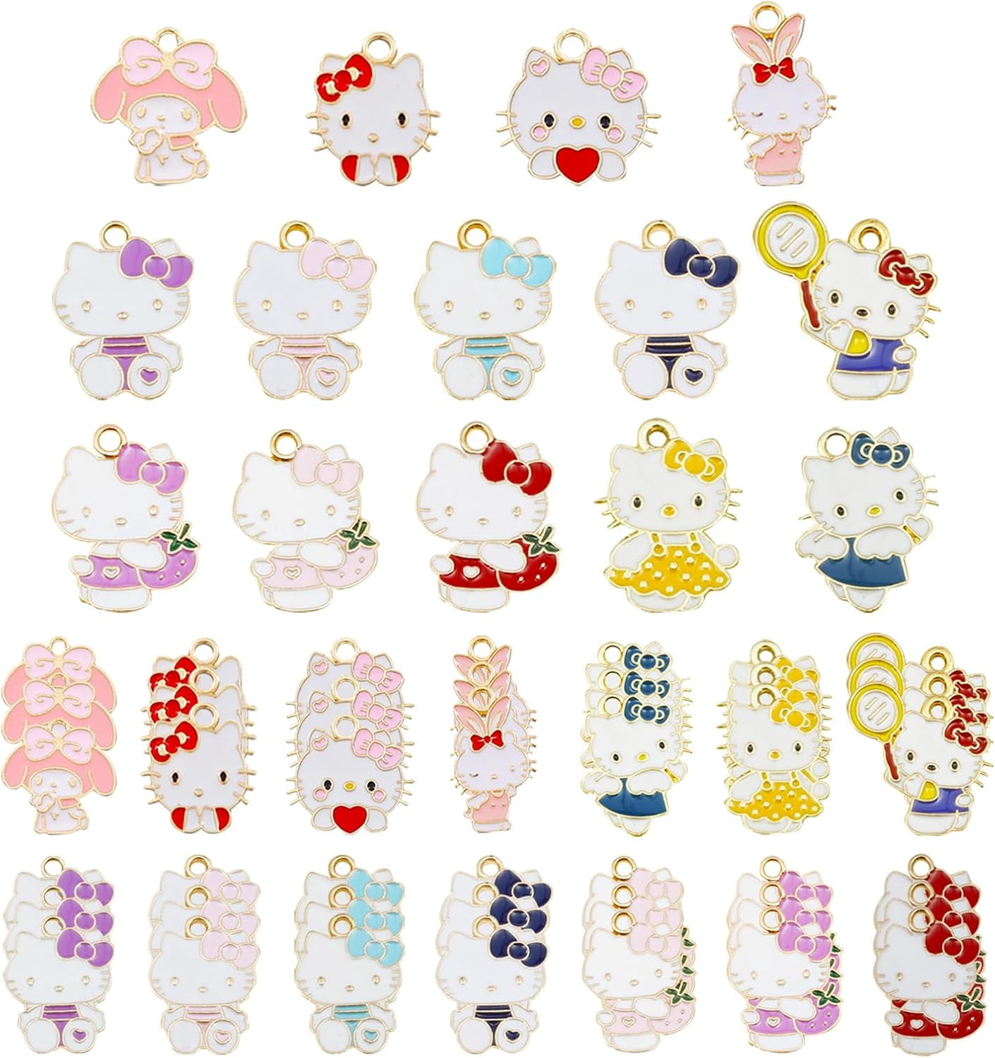 42 Pieces Enamel Cat Charms for Jewelry Making DIY Cute Small Cat ...