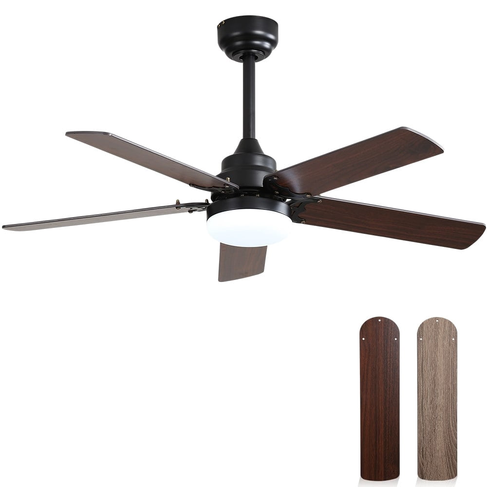 42" Plywood Ceiling Fan with Dimmable LED Light Kit and Remote, Downrod ...