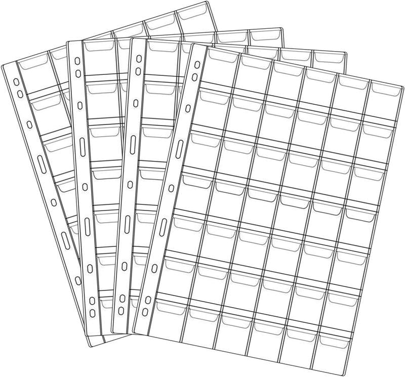 42 Pocket Coin Pages, 10 Sheets Plastic Coin Holders Stamp Collector ...