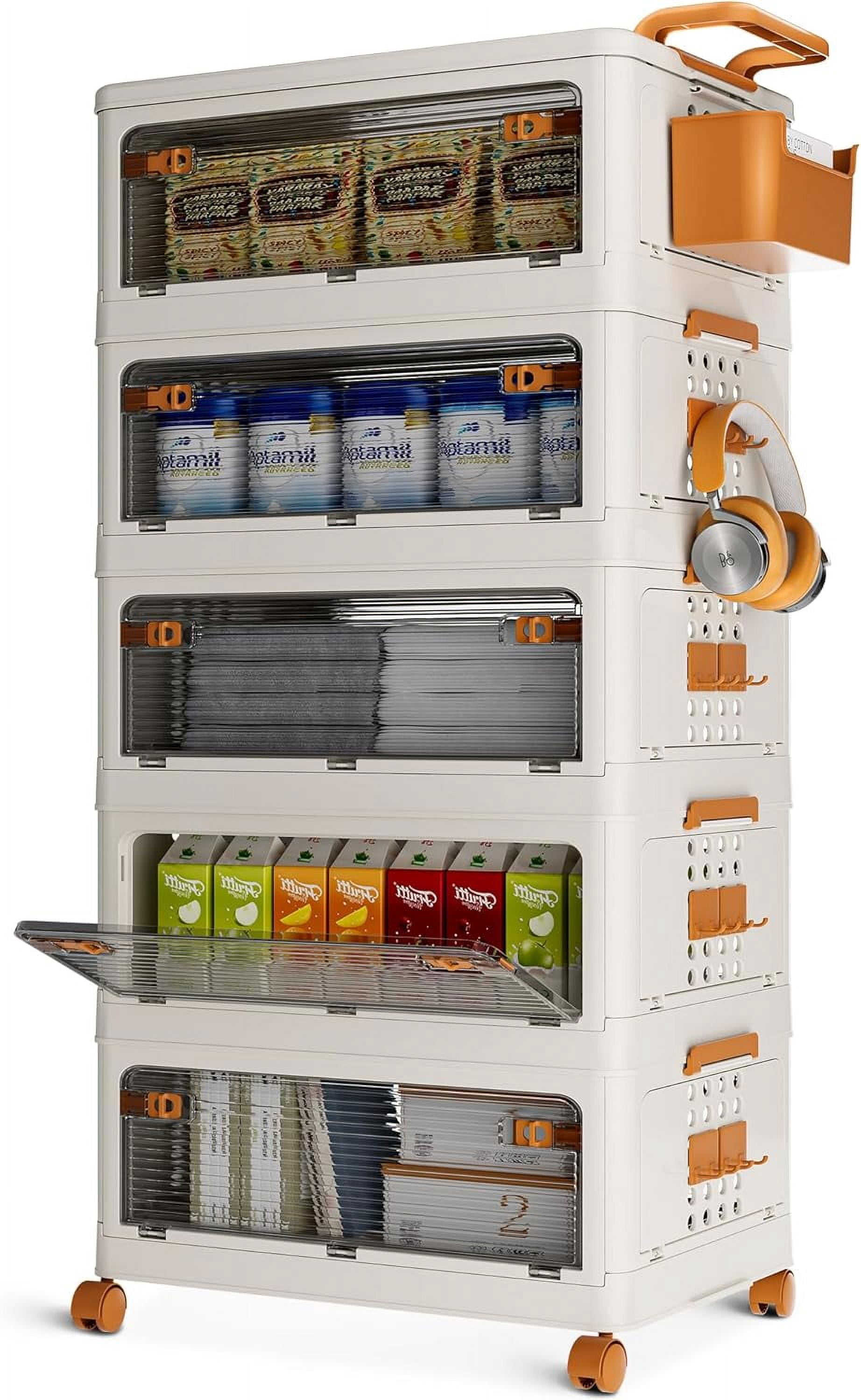 42 QT Stackable Plastic Storage Bins with Lips and Wall Mounted ...