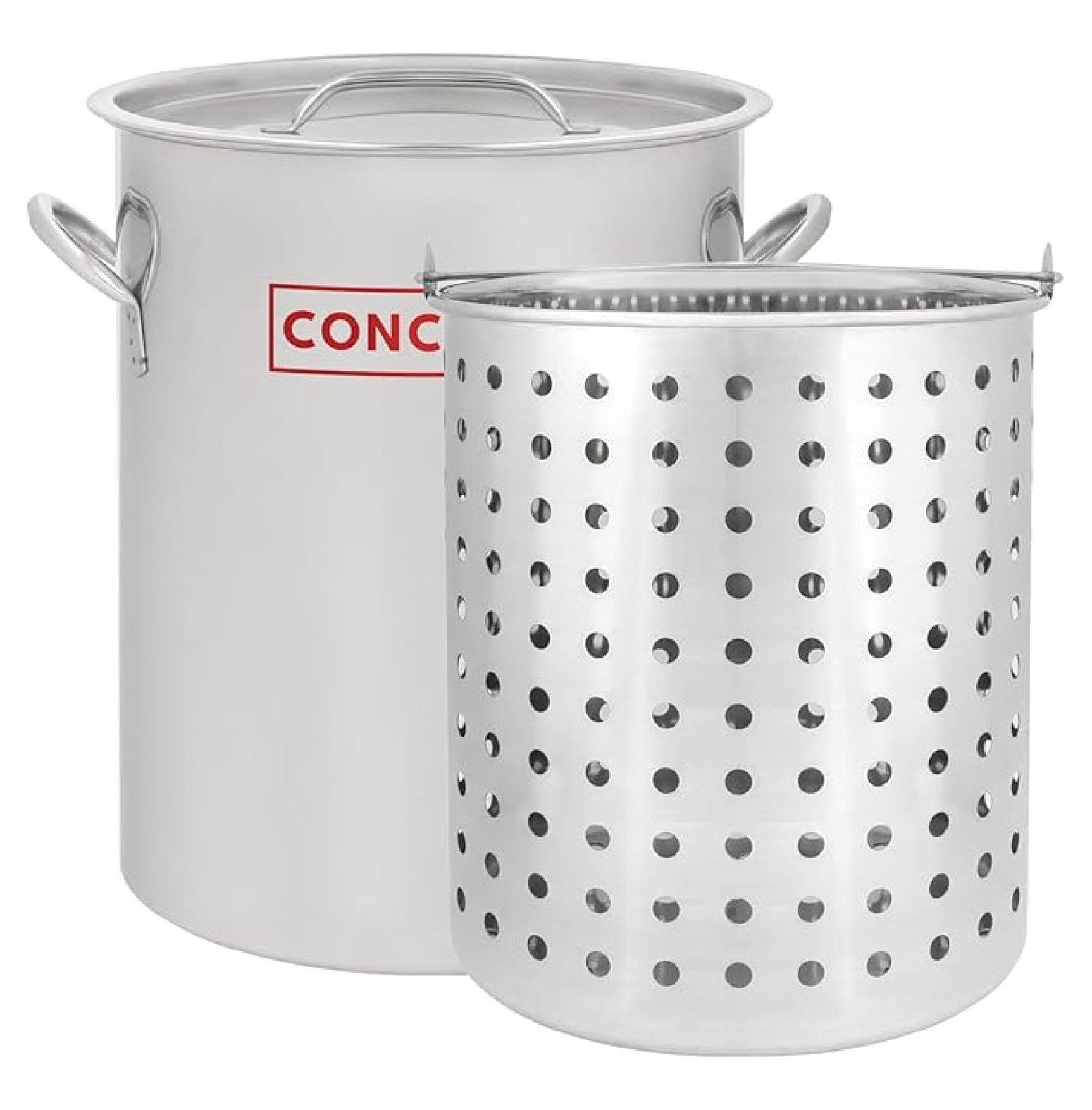 42 QT Stainless Steel Stock Pot w/Basket. Heavy Kettle. Cookware for ...