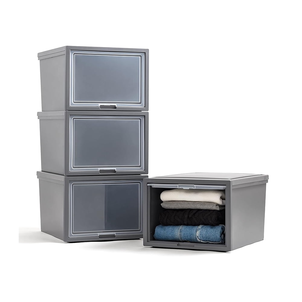 42 Qt 4-PackPlastic Dresser Chest, Premium Large Stackable Storage ...