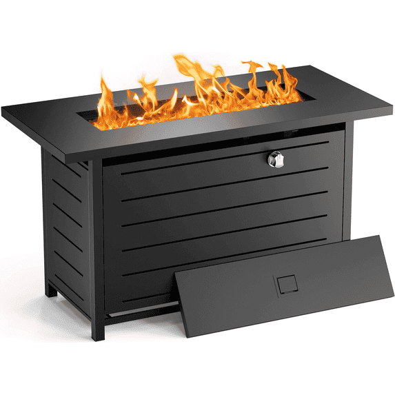 42" Rectangular Gas Fire Pit Table, 60,000 BTU Propane Fire Pits for ...