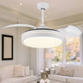 42" Retractable LED Ceiling Fan with Remote Control and Light Kit ...
